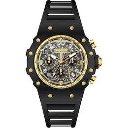 Invicta Racing 69662 Herrenuhr - Quarzwerk - Acryl mit goldenem Zifferblatt - 43 mm