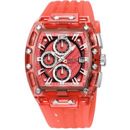 Invicta S1 Rally 70142 Herrenuhr - Quarzwerk - Kunststoff mit rotem Zifferblatt - 42 mm