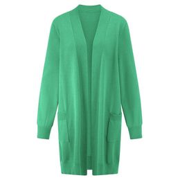 Emilia Lay - Long-Strickjacke, gr&uuml;n, Gr. 54 / XXL - Baumwolle