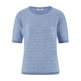 Peter Hahn - Rundhals-Pullover, blau, Gr. 36 / S - Baumwolle