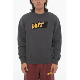 Off-White SEASONAL Slim Fit Rundhals-Sweatshirt mit kontrastierendem Detail in Grau