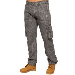 Enzo | Herren Combat Denim Jeans - Grau