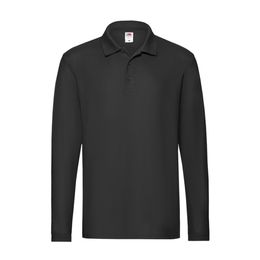 Fruit of the Loom - "Premium" Poloshirt f&uuml;r Herren Lang&auml;rmlig (Schwarz)