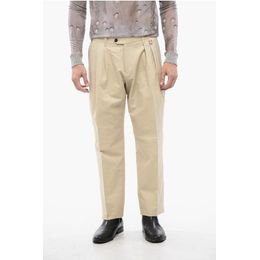 John Richmond Plisseehose LEXNDER mit Nietendetails in Beige