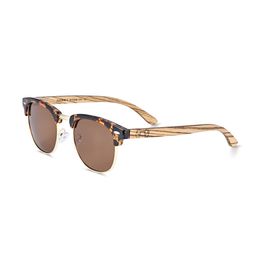 Earth Wood Marokopa Polarisierte Sonnenbrille - Zebra/Braun