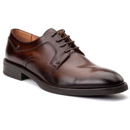 Base London H&uuml;lle Leder Herren Braune Schn&uuml;rschuhe