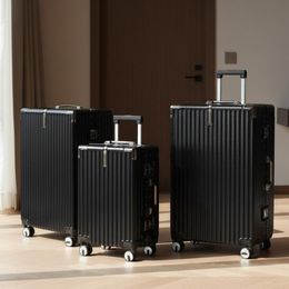 Schwarzer Hardshell-Koffer Dual 4-Wheel ABS Gep&auml;ck Kabinenkoffer