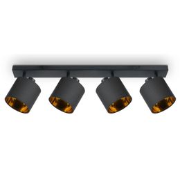 Paco Home Deckenleuchte "ANIKA", schwarz (schwarz, gold), 4, &Oslash; 12,1cm H: 19cm, Leuchten, auch als Wandleuchte einsetzbar, Deckenspot Designerlampe Deckenstrahler