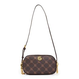 Umh&auml;ngetasche GABRIELLA GUCCI "VALENCIA", Damen, Gr. B/H/T: 23cm x 16cm x 6cm, braun (dunkelbraun), Lederimitat, Taschen Umh&auml;ngetasche, Damen Umh&auml;ngetasche, Handtasche, Tragetasche mit Logoverzierung