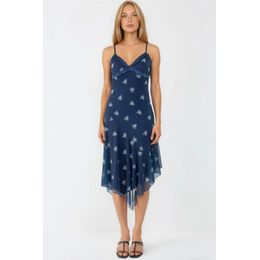 V-Ausschnitt Bedrucktes Bodycon-Maxikleid mit Spitzenakzenten