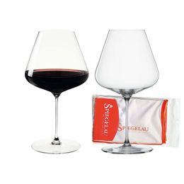 Rotweinglas Spiegelau "Burgundergl&auml;ser + Poliertuch Definition 960 ml 2er Set transparent", bunt (transparent), Glas, Trinkgef&auml;&szlig;e, Rotweinglas