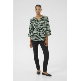 Kaffe Kurzarm-Bluse Regular fit Green/Black Animal animal