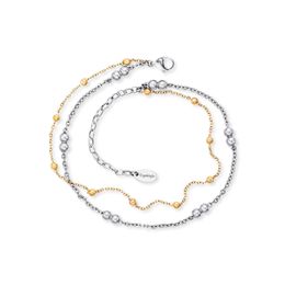 Fu&szlig;kette Engelsrufer "Moonlight Twin Bicolor", gold (edelstahlfarben, gelbgoldfarben), Fu&szlig;ketten, Damen, Edelstahl