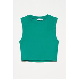 &Auml;rmelloses Crop-Top aus Baumwoll-Jersey