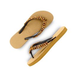 Uzurii Honig Flip Flop Ocker