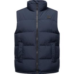 Steppweste Ragwear "Savan", Herren, Gr. M (50), blau (navy), Obermaterial: 100% Polyester. Innenfutter: 100% Polyester. Wattierung: 100% Polyester, gerade h&uuml;ftbedeckend, hoch geschlossener Ausschnitt, Westen Steppweste, Wasserdichte gesteppte Herren Outdoorweste
