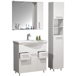 Waschtisch Vcm "4-tlg. Waschplatz Waschtisch Schubladen Lisalo XL", wei&szlig;, B:105cm T:45cm, Waschtische, Waschtisch