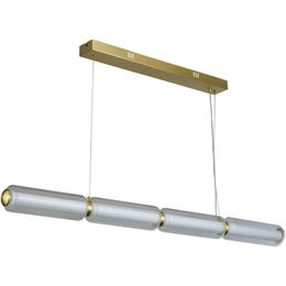 Searchlight LED-H&auml;ngeleuchte "H&auml;ngeleuchte Mod, 1-flammig", gold (messing und klar), 1, H: 50cm, 1 Stk., Leuchten, Leuchtstab in Opalglas-Optik