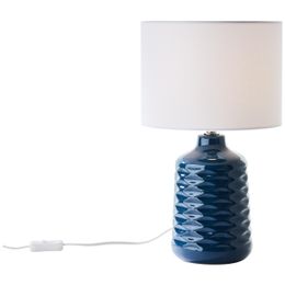 Brilliant Tischleuchte "Ilysa", blau (blau, wei&szlig;), 1, &Oslash; 25cm H: 42cm, Leuchten, &Oslash; 25 cm, E14, Keramik/Metall/Textil, Tischleuchte