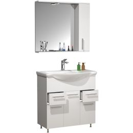 Waschtisch Vcm "3-tlg. Waschplatz Waschtisch Schubladen Lisalo XL", wei&szlig;, B:75cm T:45cm, Waschtische, Waschtisch