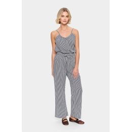 Saint Tropez Casual Hose Gerade Passform Ice Nightsky Stripe white blue