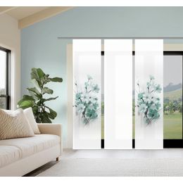 Schiebegardine Home Wohnideen "LOTUS", wei&szlig; (mint), B:60cm H:245cm, Polyester, Gardinen, Schiebewand Seidenoptik, SET, Digitaldruck