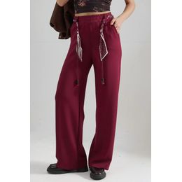 Modal Touch G&uuml;rtel-hohe Taille Gerade Bein Strickhose