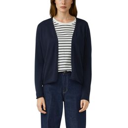 Cardigan s.Oliver, Damen, Gr. 34, blau (navy), Feinstrick, Obermaterial: 50% Baumwolle, 50% Viskose, unifarben, tailliert h&uuml;ftbedeckend, V-Ausschnitt, Strickjacken, ohne Verschluss und mit V-Ausschnitt
