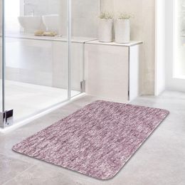 Badematte LINEA DUE "Touchme", lila (mauve), H:18mm, Polyester, Badematten, Badematte