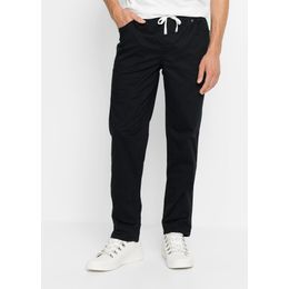 Schlupfhose bonprix, Herren, Gr. 50, N-Gr, schwarz, Obermaterial: 98% Baumwolle, 2% Elasthan, regular fit, Hosen Schlupfhose, mit elastischem Bund, Regular Fit, aus Baumwolle und Elasthan
