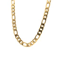 Edelstahlkette Firetti "Schmuck Geschenk Figarokettengliederung, 8 mm breit" Gr. 50, gold (gelbgoldfarben), Halsketten, Herren, 50, Edelstahl, L: 50 B: 8mm, Edelstahlkette, B:8mm