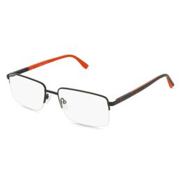 Fielmann LN 080 FLEX CL Brille Herren | Fassung: Halbrand, Quadratisch, Schwarz Orange