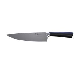 Kochmesser CS KOCH-SYSTEME "VELTEN, 32,5 cm, Edelstahl rostfrei", silber (schwarz), Klingenl&auml;nge 18cm, Edelstahl, Kunststoff, Kochmesser, Kochmesser, mit asiatisch inspirierter Pr&auml;zisionsklinge