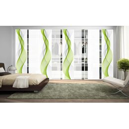 Schiebegardine Home Wohnideen "OPALIA 8ER SET" Gr. 1, gr&uuml;n (apfelgr&uuml;n), B:60cm H:245cm, Microfaser, Polyester, Gardinen, HxB: 245x60