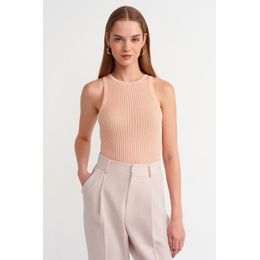Rippstrick &auml;rmellose Bluse