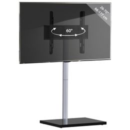 Wohnzimmertisch Vcm "TV Standfu&szlig; Fernseh Alu Holz Fu&szlig; St&auml;nder Nalano", schwarz, B:60cm T:45cm, Regale, TV-Board