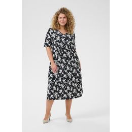 Kaffe Jerseykleid Regular fit black white