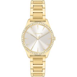 Quarzuhr Tamaris "TT-0045-MQ", goldfarben, Armbanduhren, Damen, Quarzuhr, Armbanduhr, Damenuhr, Edelstahlarmband, analog, Zirkonia (synth.)