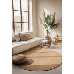 Teppich Hanse Home "Rangpur Juteteppich, auch in oval", gold (goldfarben), B:140cm H:10mm L:140cm, Jute, Teppiche, Teppich, handgewebt, 100% Jute, Natur, Wohnzimmer, Flur, Boho, Skandi