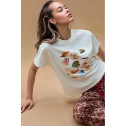 Bedrucktes Regular Fit Rundhals T-Shirt aus 100% Baumwolle