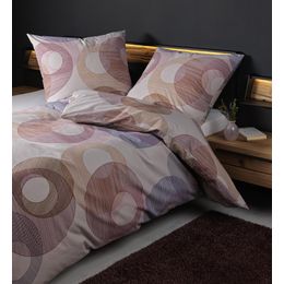 Bettw&auml;sche Janine "Feinbiber65175 0", lila (beere), B/L: 135cm x 200cm, 1 Stk., 1 Stk., Feinbiber, B/L: 80cm x 80cm, Feinbiber, Obermaterial: 100% Baumwolle, Bettw&auml;sche, Bettw&auml;sche, mit Reissverschluss