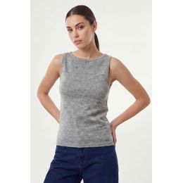Rippentr&auml;gershirt ohne &Auml;rmel mit Rundhalsausschnitt