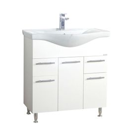 Waschtisch Vcm "2-tlg. Waschplatz Waschtisch Schubladen Lisalo XL", wei&szlig;, B:75cm T:45cm, Waschtische, Waschtisch