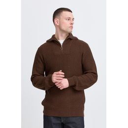 Stehkragenpullover Blend "BHDENO HALFZIPP", Herren, Gr. L, braun (chicory coffee), Strick, Obermaterial: 50% Baumwolle, 50% Polyacryl, unifarben, regular fit, Rippb&uuml;ndchen, Pullover Stehkragenpullover, aus Baumwollmischung, Regular Fit, mit Rei&szlig;verschluss