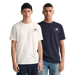 Gant | 2er-Pack Herren T-Shirt mit besticktem Archiv-Schild
