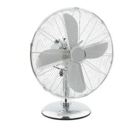 Chrome-Line Tischventilator, &Oslash; 400 mm, H 555 mm, 3 Geschwindigkeitsstufen, Metallrotorbl&auml;tter