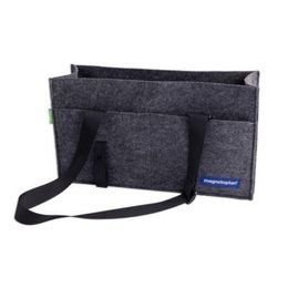 MAGNETOPLAN Desk Sharing Bag ecoAware Filz grau, 450x250x150 mm, 10+ F&auml;cher, bis 10 kg, Schultergurte