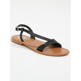 Les BAGATELLES Leder-Sandalen "Amadrya" in Schwarz - 51% | Gr&ouml;&szlig;e 40 | Damen-sandalen