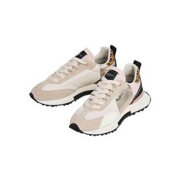 Pepe Jeans Footwear Leder-Sneakers "Archer" in Creme/ Gold - 60% | Gr&ouml;&szlig;e 39 | Damen-sneakers