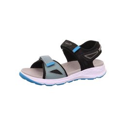 Superfit Leder-Sandalen "Criss Cross" in Schwarz/ Hellblau - 37% | Gr&ouml;&szlig;e 40 | Kindersandalen